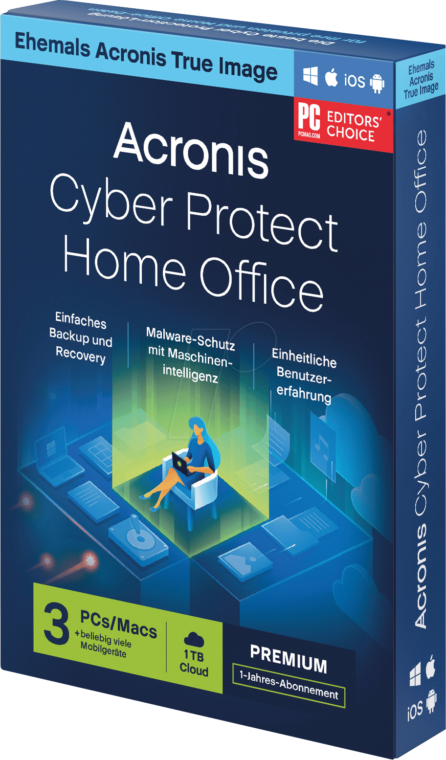 ACRONIS QAA1EUS Sicherheitssoftware 3 Computer 1 Jahr 1 TB EU
