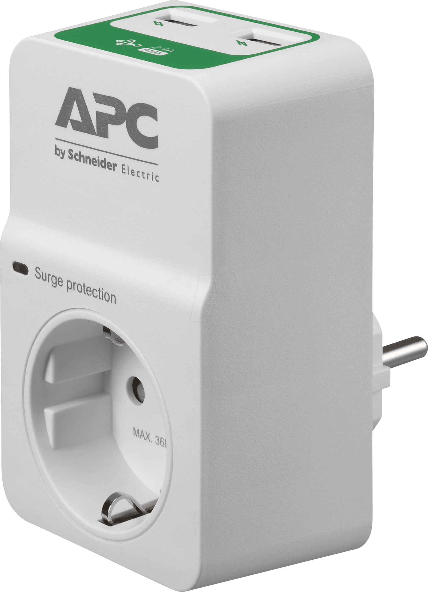 APC PM1WU2-GR - Überspannungsschutz-Steckdose, 1-fach, 2x USB, weiß ...