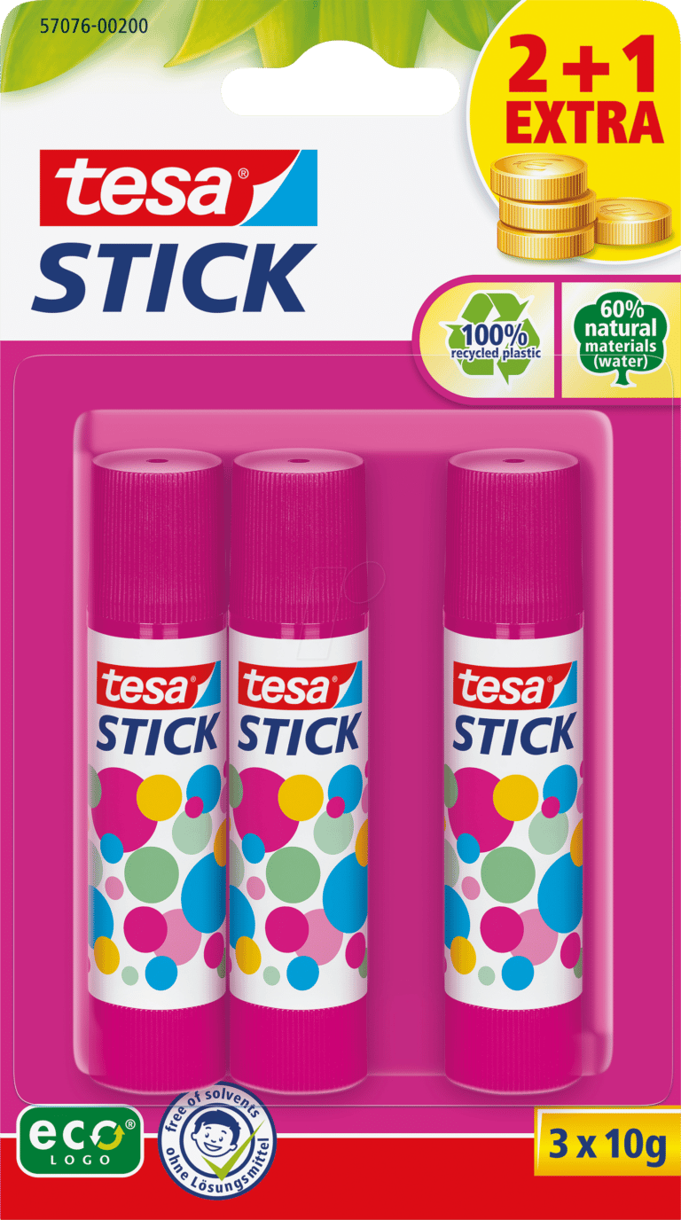 TESA 57076PI - 2+1 tesa® Stick ecoLogo 10g, pink online kaufen bei LAN.de